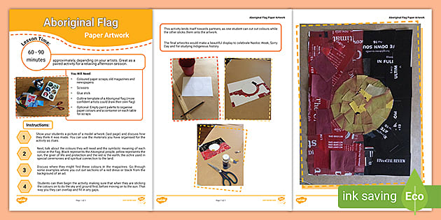 FREE! - Aboriginal Flag Recycled Artwork - Aboriginal Lesson Plans