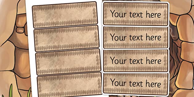 FREE! - Stone Age Themed Editable Labels - Twinkl