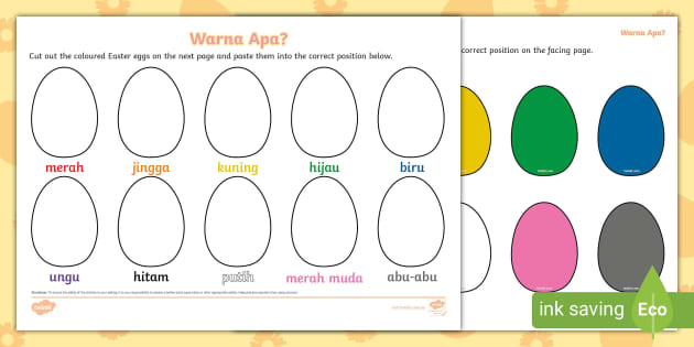 Easter Egg Colour Match Indonesian Twinkl
