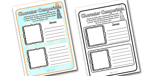 FREE! - Character Comparison Worksheets to Support Teaching on James ...