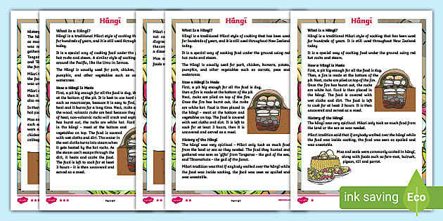 The Hāngī Differentiated Reading Comprehension Activity