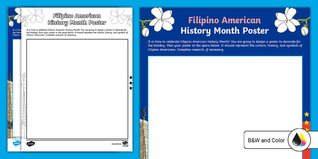 Design a Filipino American History Month Poster for 6th-8
