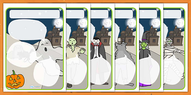 Halloween Themed Target Posters Speech Bubbles - Twinkl