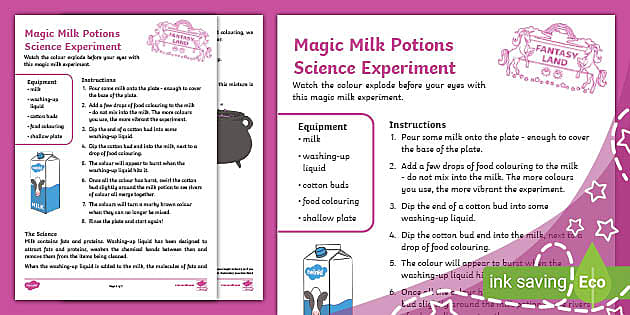 Magic Milk Potions Science Experiment (teacher made)