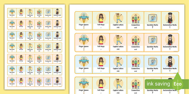 Level 5 Physical Grammar Mnemonic Table Strips - Twinkl