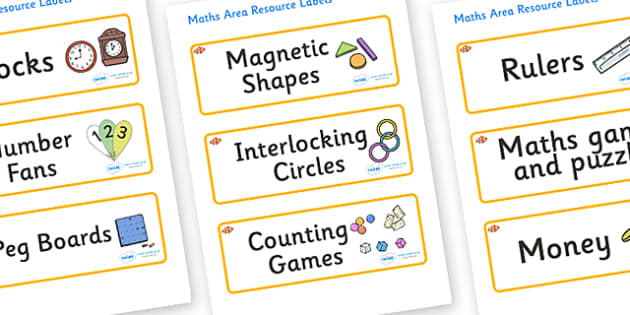 FREE! - Clownfish Themed Editable Maths Area Resource Labels