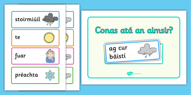 Irish weather words display resources (teacher made)