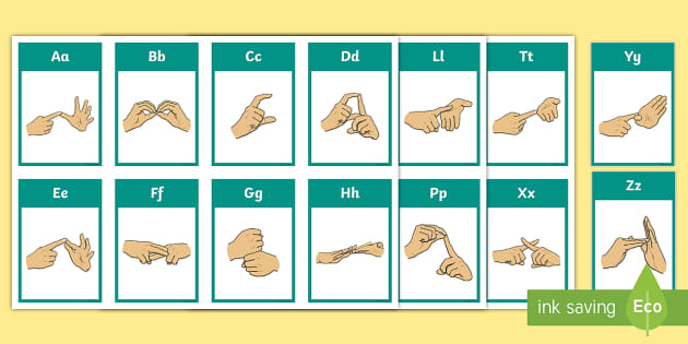 Fingerspelling Alphabet Practice Flashcards (teacher made)