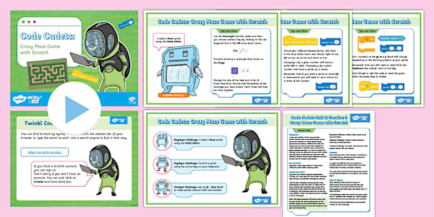 Code Cadets: Unit 2: Session 6 Crazy Maze Game with Scratch