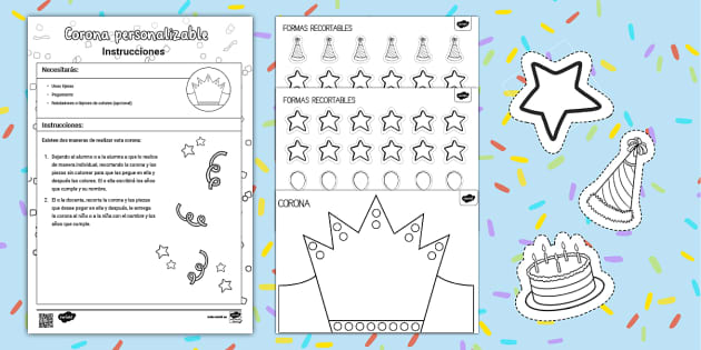 Cumpleaños: Corona personalizable - Educación Infantil