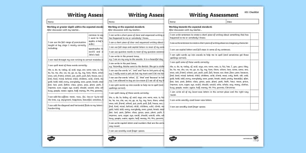 Child-Friendly End of KS1 Expectations Writing Checklists