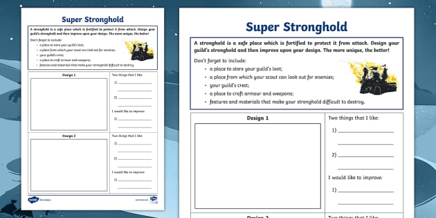 Raider's Peril: Super Strongholds Worksheet / Worksheet