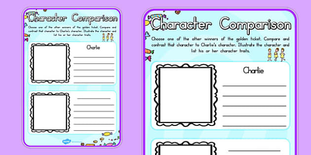 Character Comparison to Support Teaching on Charlie and the Chocolate ...