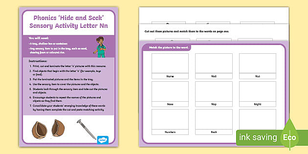 Phonics 'Hide and Seek' Sensory Activity - Letter Nn