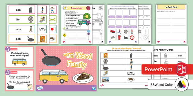 -an Word Family Resource Pack (teacher made) - Twinkl