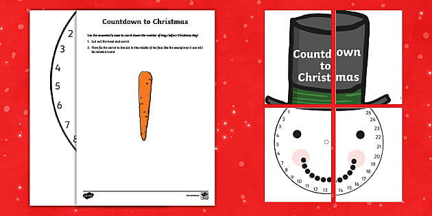 Count Down to Christmas Snowman (teacher made)