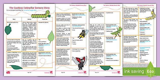 The Cautious Caterpillar Sensory Story (teacher made)