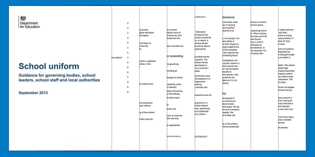 School Uniform Adult Guidance
