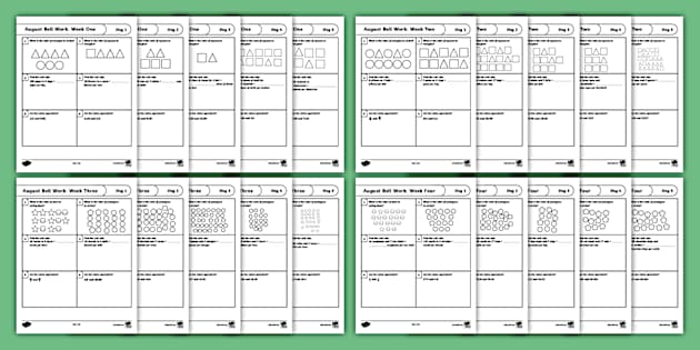 Sixth Grade Math August Bell Work Bundle (teacher made)