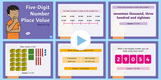 Year 4 Five-Digit Number Place Value Warm-Up PowerPoint