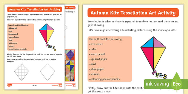 Autumn Kite Tessellation Art Activity (teacher made)