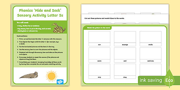 Phonics 'Hide and Seek' Sensory Activity - Letter Ss