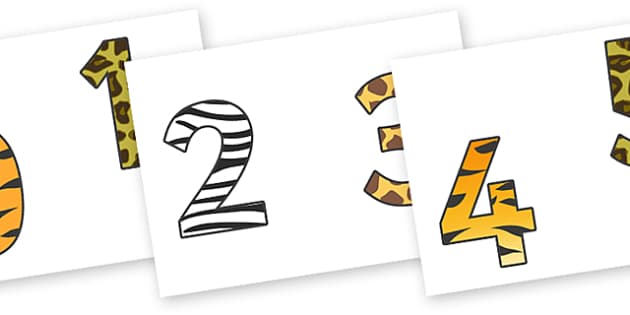 FREE! - 0-9 Display Numbers (Animal Print) (teacher made)