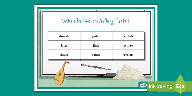 Words Containing lute Word Mat teacher Made Twinkl words-containing-lute-word-mat-teacher-made-twinkl