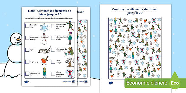 Compter les éléments d'hiver jusqu'à 20 - Twinkl