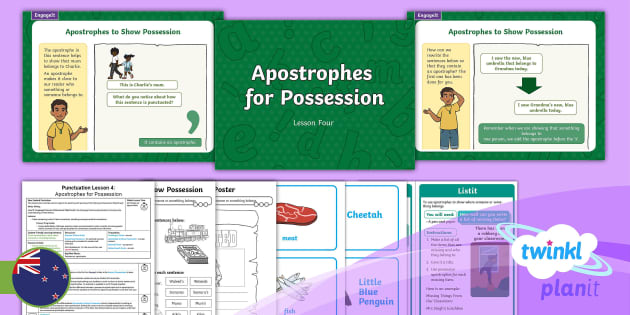 Level 2 Writing Punctuation Lesson Four: Apostrophe's for Possession