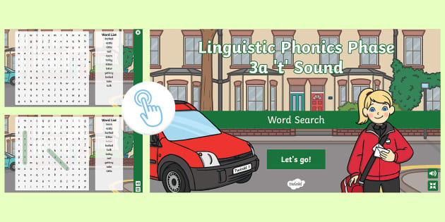 FREE! - Linguistic Phonics Phase 3a 't' Sound Interactive Word Search