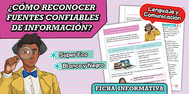 Confiable | Ficha Informativa | 5º | Lenguaje | Fuentes