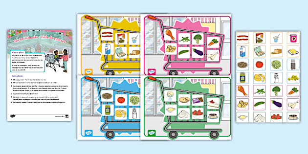Jeu de mémoire : Liste de courses (teacher made) - Twinkl