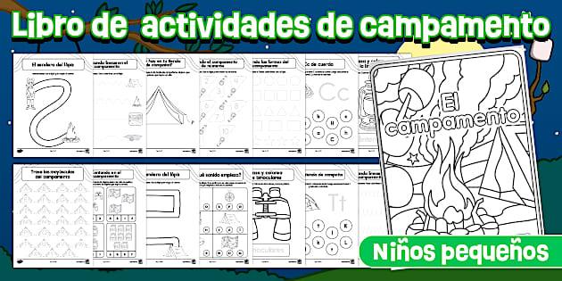 Libro de actividades de campamento para niños pequeños