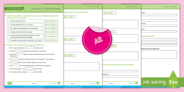 ESL Curriculum – Level 6 Lesson 3 Interactive Worksheet