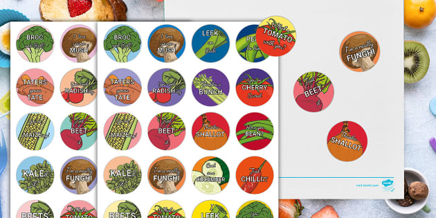 World Health Day - Vegetable Puns - Stickers (teacher made)