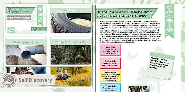 Outdoor Large Loose Parts Play Challenge Cards - Twinkl