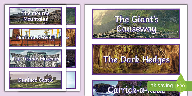 Places of Northern Ireland Word Cards