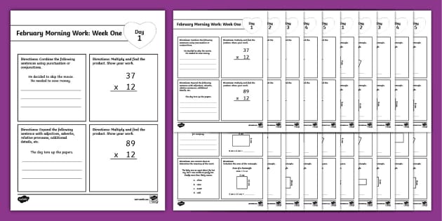 Fifth Grade February Morning Work Bundle (Teacher-Made)