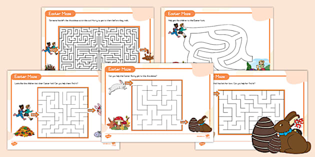 Easter Mazes (teacher made) - Twinkl