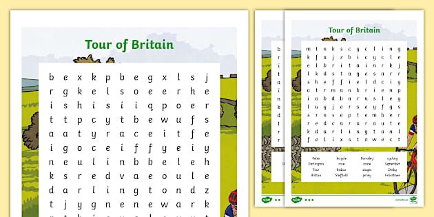 Tour of Britain Word Search (teacher made) - Twinkl