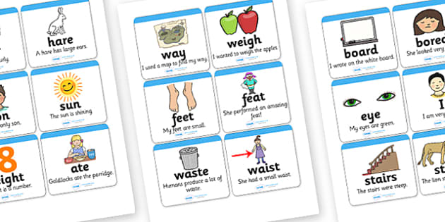 Homophones Matching Cards (Small Set) - homophones matching