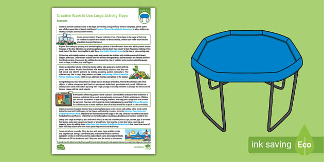 EYFS Ages 3-5 Large Activity Trays: Summer | Twinkl - Twinkl