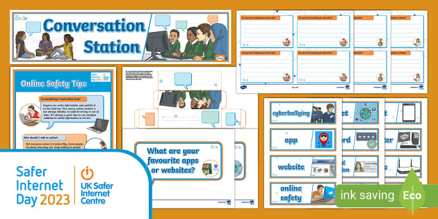 FREE! - Safer Internet Day: Conversation Station Display Pack KS2