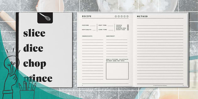 Slice Dice Chop Mince | Recipe Journals | Twinkl Busy Bees