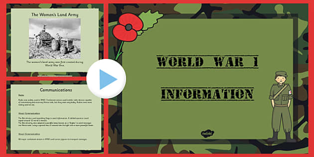 World War One Information PowerPoint - world war one, world war