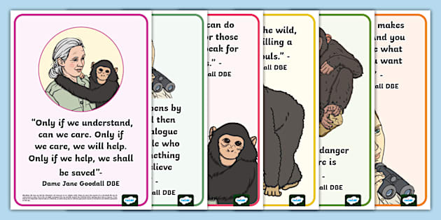 Sayings from Jane Goodall Display Poster Pack (teacher made)
