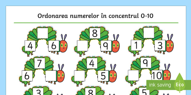 Ordonarea numerelor - Fișă de lucru (professor feito)