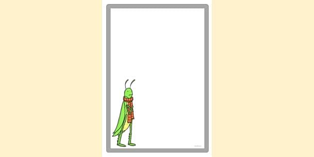 FREE! - Grasshopper with Scarf Border | Page Borders | Twinkl
