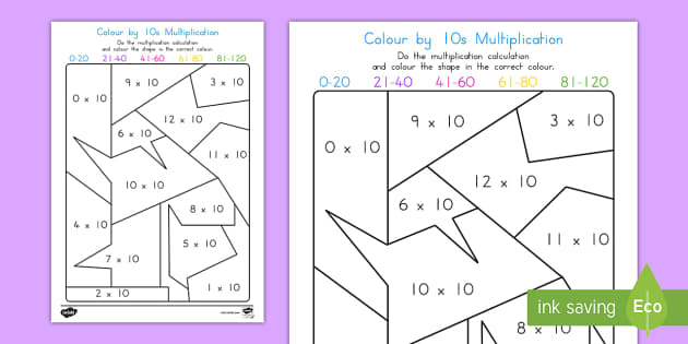 Colour by 10s Multiplication (teacher made) - Twinkl